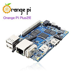 Orange Pi Plus 2E 2GB DDR3 AllWinner H3 Quad Core Open-Source Development Board with 16GB EMMC Flash, Single Board Computer Run Android, Ubuntu, Debian (PI Plus 2E + Power Supply Adapter)