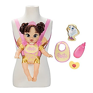 Disney Princess Belle Baby Doll Deluxe with Tiara, Carrier, Plush Friend, Pacifier, Bib & Baby Bottle [Amazon Exclusive]