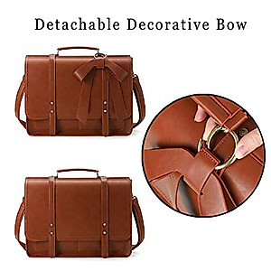 ECOSUSI Women Briefcase PU Leather Laptop Bag College Satchel fit 15.6" Laptop
