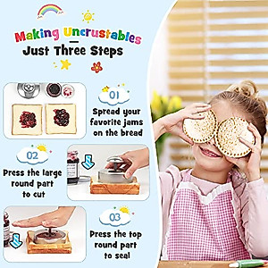 FENDIC Sandwich Cutter and Sealer for Kids, 3-1/2 Inch Stainless Steel Round Sandwich Cutter, Uncrustables Sandwich Maker, Cut and Seal Sandwich Cutter for Making Sandwiches, Hamburgers, Pie