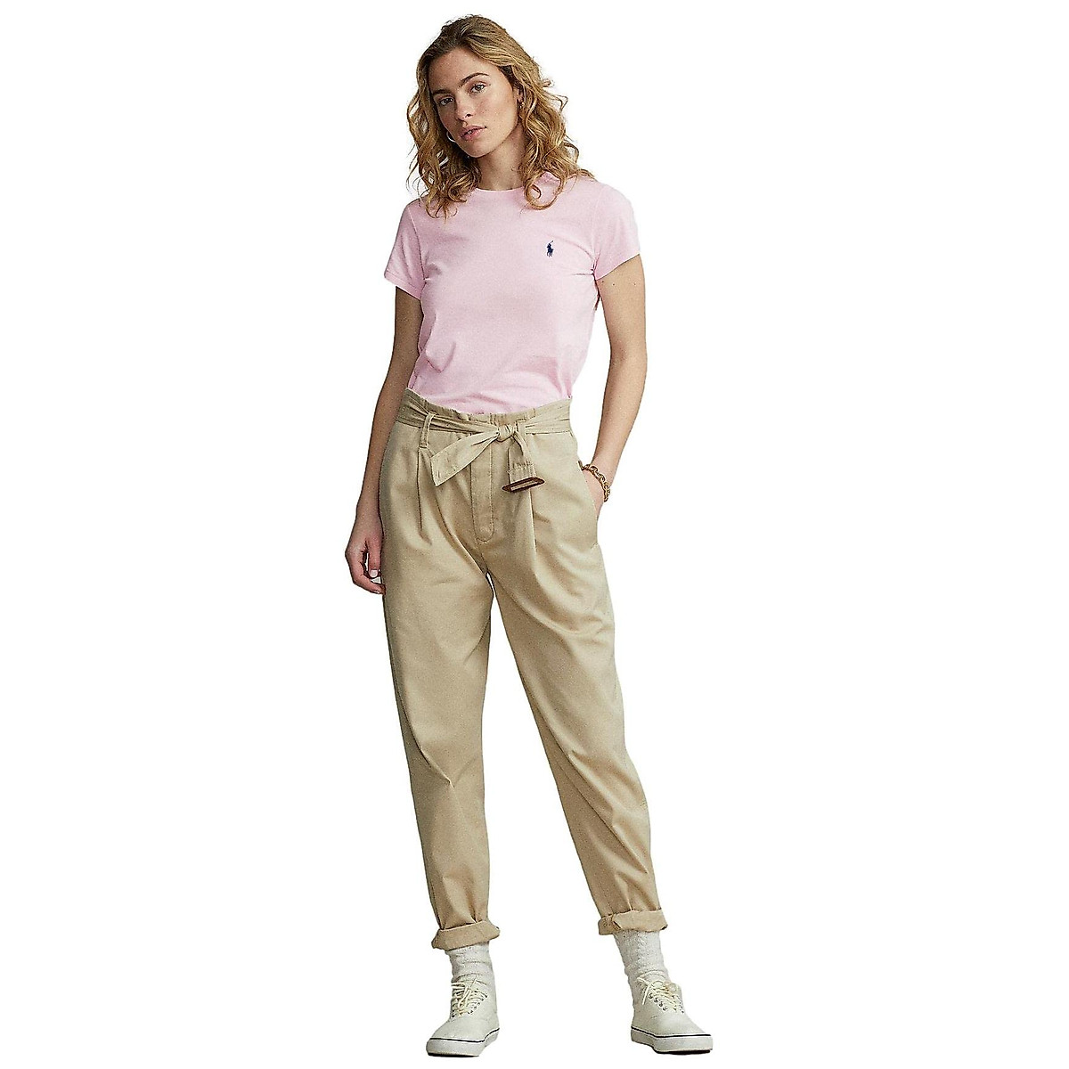 Polo Ralph Lauren Womens Crew Neck Jersey T-Shirt (X-Large, LitePink)