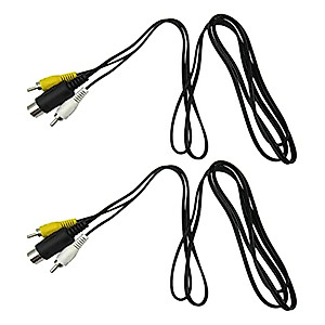 Suprafive 2pcs Premium Quality Replacement RCA AV Cable For Sega Genesis & Sega Master System