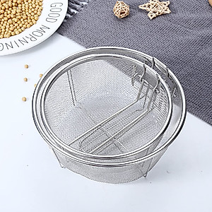 Stainless Steel Deep Fry Basket for Frying Serving Food, Multifunctional Fryer Basket with Detachable Handle Fryer for Pot Mini Fish Fry Fryer Strainer with Long Handle Cooking Tool (9 Inch)