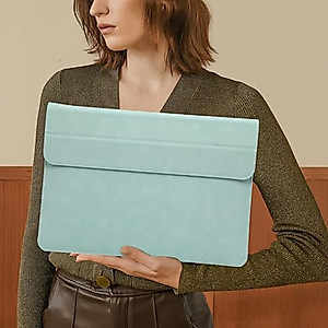 HYZUO 13.3-14 Inch Laptop Sleeve with Case Stand Feature Compatible with MacBook Pro 14 M3/M2/M1 Pro/Max A2992 A2918 A2779 A2442 2021-2024, MacBook Air 13 2017-2010, Surface Laptop 13.5, Mint Green