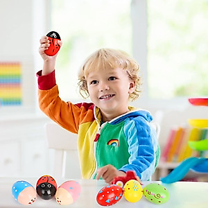 SallyFashion 6 PCS Wooden Percussion Musical Egg Maracas Egg Shakers for Party Favors Classroom Prize Supplies Musical Instrument