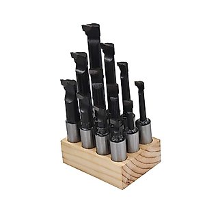 findmall 12Pcs Boring Bar Set 3/4 Inch Shank Diameter C6 Carbide Tipped Bars