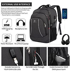 CAFELE Backpack,Large 17.3in Durable Travel Laptop Backpack, College Backpack, RFID Anti Theft Pocket Big Business Computer Bag,Water Resistant School Bookbag for Teens Men Women,Gifts Grey