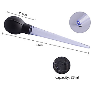 1 Pack Large Plastic Pipette Dropper with Rubber Bulb Liquid Transfer Pipette for Cooking Baking, 28ml