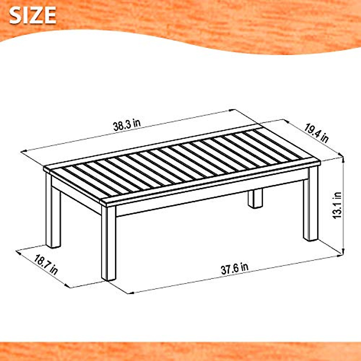 Kevin Amazonia Murano 4-Piece Patio Seating Se SC KINGS4DEEP_KH | Eucalyptus Wood | Ideal for Outdoors and Poolside, 118Lx42Wx36H, Khaki
