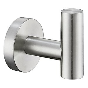 Angle Simple Robe Towel Hook Brushed Nickel, SUS304 Stainless Steel Bathroom Towel Holder, Kitchen Shower Towel Hanger, Wall Mount