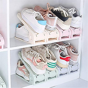 DITUDO Shoe Racks,Storage Organizer Pack Magic Shoe Organizer Height Adjustable Plastic Closet Shoe Organizer for Home/Coffee/25 * 9 * 6Cm