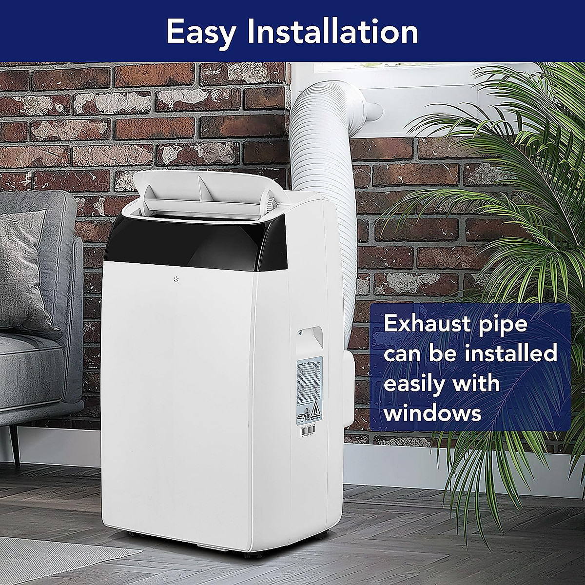 14,000 BTU Portable Air Conditioner Powerful Cooling up to 750 Sq.Ft, 3-in-1 AC Unit with Dehumidifier & Fan Mode Efficient Energy Saving, Ultra-Quiet, Remote Timer Control For Home, Office, School