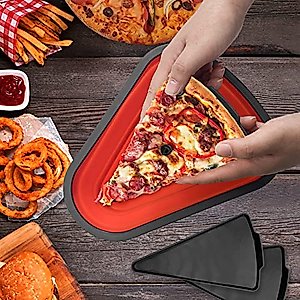 Pizza Storage Containers with Lids, Adjustable Pizza box with 5 Microwavable Serving Trays, Expandable Pizza Slice Container to Organize Space Reusable, Microwave Safe