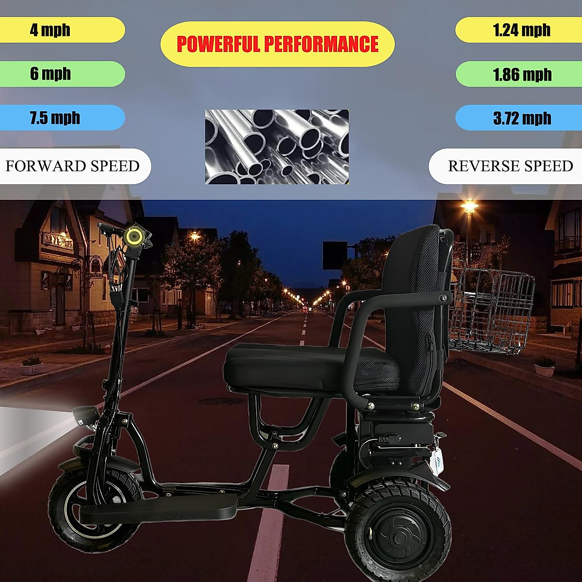 Folding Mobility Electric Scooter 48v 700w Dual Motor Lithium Battery 42 * 22 * 33(Inch) (Black)…