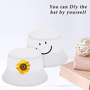 Toulite 10 Pcs Sublimation Blank Bucket Hat for Women Men Cotton Beach Fishing Cap Sublimation Hats Unisex Packable Hat for Travel Summer White