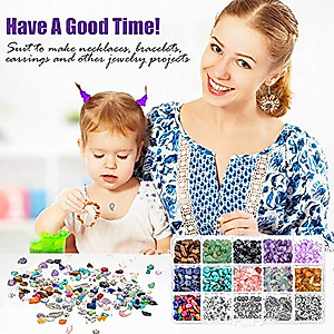 Souarts Crystal Beads Set Natural Gemstone Chips DIY Jewelry Making Kit 11 Colors Crystal Chips Jewelry Bracelet Beads Irregular Chips Stone Beads for Jewelry Making Supplies Bracelet Necklace