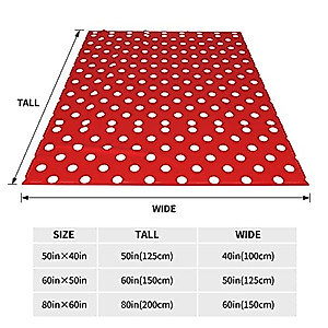 Fashion Funny Red Polka Dot Throw Blanket for Couch Super Soft Cozy Flannel Blanket Throw for Shawls and Wraps Adults (50"x 40")