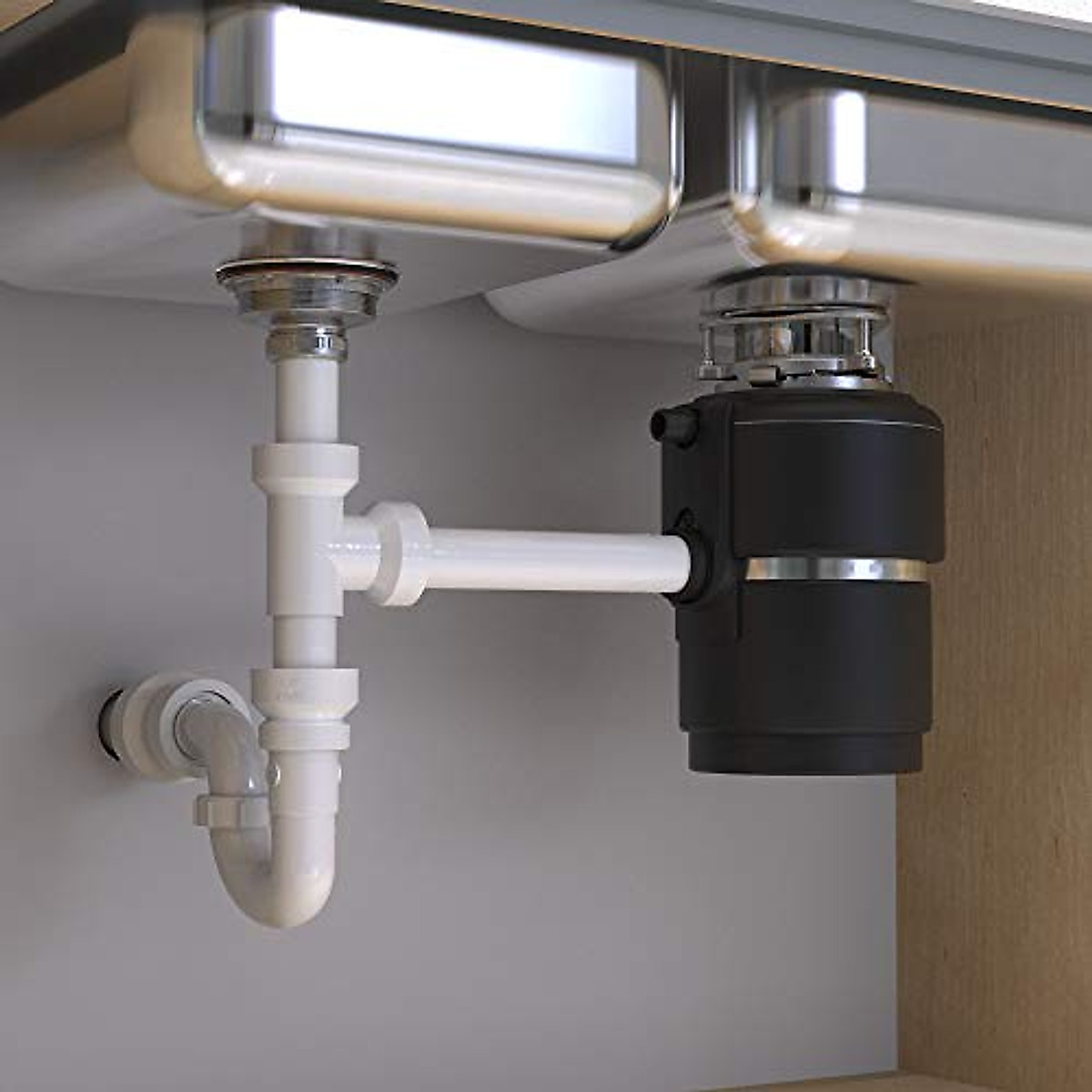 Plumb Pak 333QLK Push Fit Kitchen End Outlet Disposal Kit with P-Trap, White