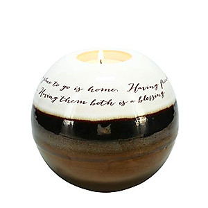 Having A Place To Go Is Home Having Friends To Spend Good Times With Is Family Having Them Both Is A Blessing - 4.5 Inch Round Tealight Candle Holder with Unique Reflective Glaze