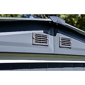 Arrow Sheds 10' x 5' Galvanized Steel 3-in-1 Pad-Lockable Outdoor Utility Storage Shed, Anthracite