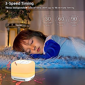 White Noise Sound Machine for Adults Baby & Night Light & Wireless Speaker 3 in 1, Portable White Noise Machine with 40 Soothing Sounds and 8 Colors Light for Sleeping, Relaxation, Privacy, Study