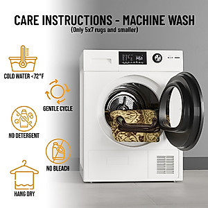 Machine Washable Damask Design Non-Slip Rubberback 3x10 Traditional Runner Rug for Hallway, Kitchen, Bedroom, Living Room, 2'7" x 9'10", Brown/Green