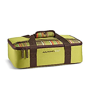 Rachael Ray Lasagna Lugger, Insulated Casserole Carrier for Parties, Fits 9"x13" Baking Dish, Green