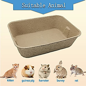 kathson 8 Pcs Disposable Litter Boxes for Cats Pet Paper Litter Tray Liner Disposable Litter Pan Travel Small Animal Potty for Kitten Puppy Hamster Guinea Pig Rabbit Bunny (16.14 x 12.2 x 3.7 inch)