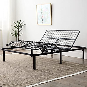 LINENSPA Queen Adjustable Bed Base - 11" Clearance - Independent Head and Foot Incline - Quiet Motor - Easy Tool Free Assembly - Lounging, TV, Working, Reading - Helps Reduce Snoring and Acid Reflux