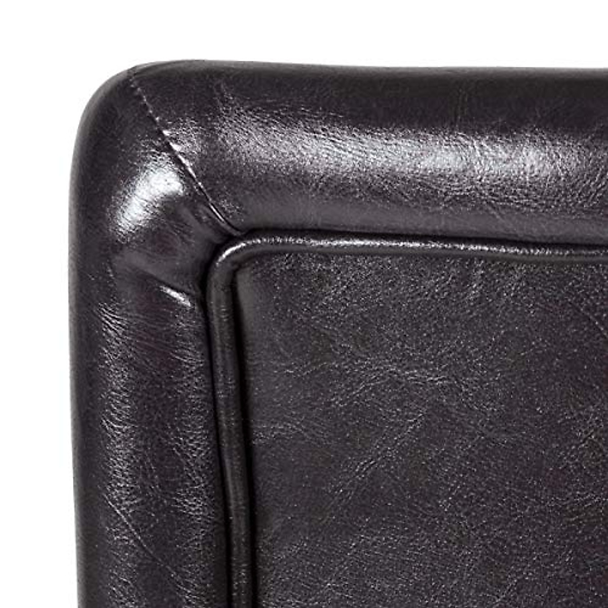 Homepop Home Decor | Classic Counter Height Bar Stools | Faux Leather 24 Inch Bar Stools | Decorative Home Furniture (Brown Faux)