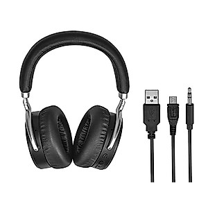 Monoprice Bluetooth Headphones with Active Noise Cancelling, 20H Playback/Talk Time, with The AAC, SBC, Qualcomm aptX, and Qualcomm aptX Low Latency Audio codecs,Black