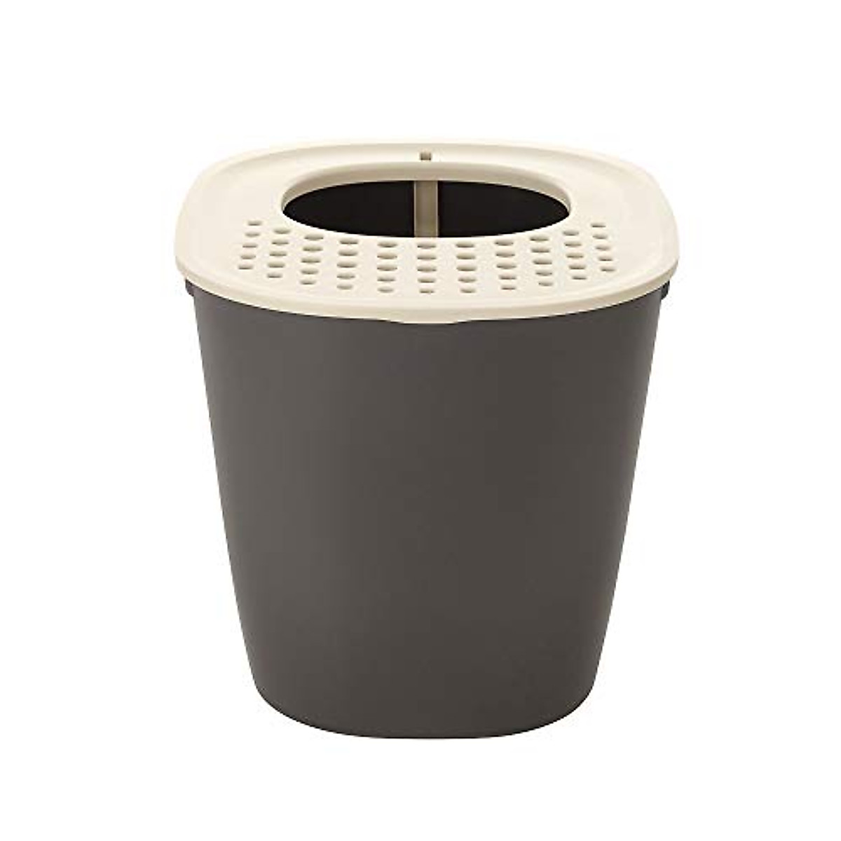 Richell PAW TRAX Top Entry Cat Litter Box in Brown, Hooded Cat Litter Pan with Scoop