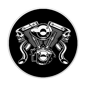 Skull V-twin Motorbike Engine PopSockets Grip and Stand for Phones and Tablets