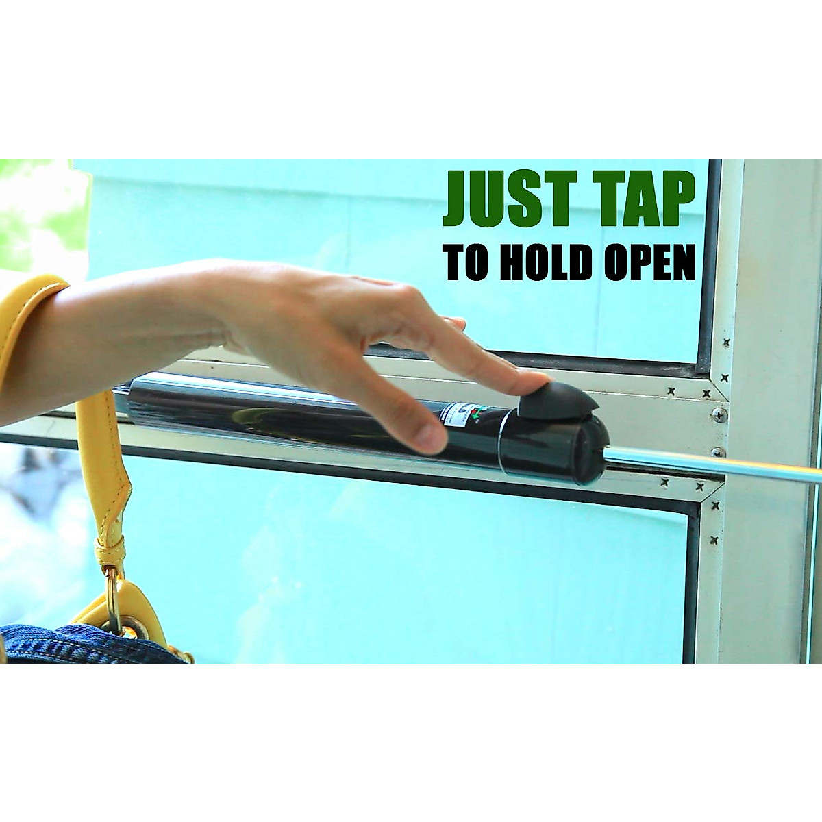 Touch 'n Hold Smooth Dual Door Closer System (Black) – Heavy-Duty - Touch-Button Hold Open Feature & Smooth Closing Motion - Storm & Security Door (Medium/Heavy Weight). New Door/Replace Old Unit