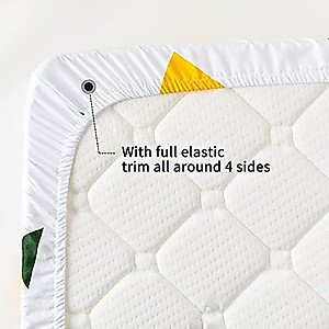 DuoMiaoMiao Baby Crib Sheets, Soft Fitted Sheets for Standard Crib, Breathable Microfiber Playard Mattress Sheet for Toddler Mattresses, 28 x 52 Inches Crib Sheet, White Triangle