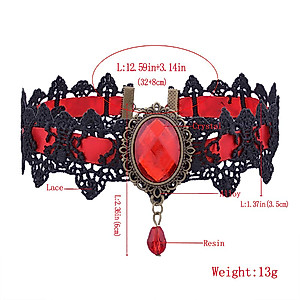 AOCHEE Black Lace Choker Necklace Lace Gothic Choker for Women for Halloween Weeding Costume Party Prom Vampire Choker (Black)