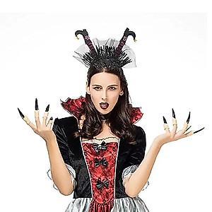 MOHYS Halloween Headband Witch Legs HeadBand for Funny Halloween Party Cosplay Decoration Hair Accessories Dress Up(Purple)