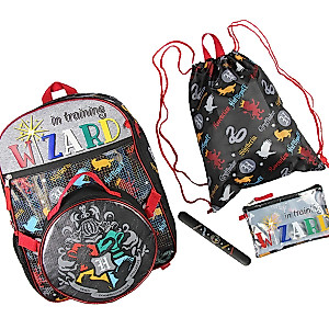 Harry Potter Kids Backpack Wizard In Training 5PC 16" Hogwarts School Combo Set