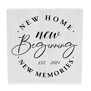 Great Housewarming Gifts New Home Gift Ideas Great Housewarming Gift New Home Decor Rustic Home Accessories Decor New Home New Beginning New Memories Wooden Box 5.1 x 5.1 Inches.