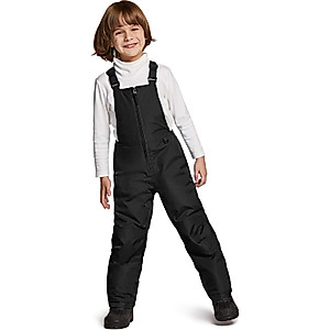TSLA Kids Little Boys Girls Baby Winter Snow Bibs, Waterproof Insulated Snowboard Overalls, Ripstop Ski Pants, Winter Snow Overall Black, 3T