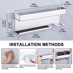 Storage Hair Dryer Holder for Curling Iron Wands Accessories, Hair Straightener Holder, Wall Mount Hair Tool Organizer for Styler Attachments,Stainless Steel Curling Iron Holder Organizer for Bathroom