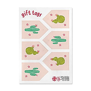 CENTRAL 23 - Cactus Wrapping Paper - 6 Birthday Gift Wrap Sheets - Pink and Green - For Women Girls Teenagers - Trendy Plant Print