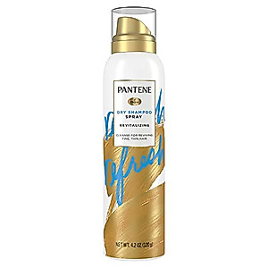 Pantene Pro-V Refresh Dry Shampoo Spray, Volumizing and Cleansing with Vitamin B5, for Fine, Thin and Color Treated Hair, 4.2 oz