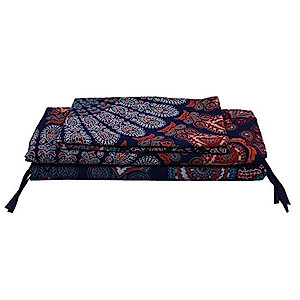 SHIRANYA 100% Cotton Maroon Mandala Duvet Cover Set Queen 3 Piece Indian Ethnic Reversible Bohemian Floral Design Bedspread Blanket (1 Duvet Cover+2 Pillowcases, Size-88x82 inch)