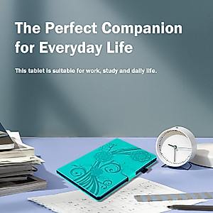 Kitzomi Case for Samsung Galaxy Tab A8 10.5 inch 2022,Premium PU Leather Embossed Mandara Folio Stand with Auto Wake/Sleep&Card Holder Cover for Tab A8 SM-X200/X205/X207 Tablet,Turquoise