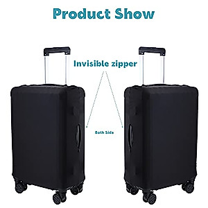 Kajaia 3 Pcs Luggage Cover Suitcase Protector Travel Suitcase Cover Anti Scratch Luggage Protector Washable Fits 18-28 Inch Luggage (Black)