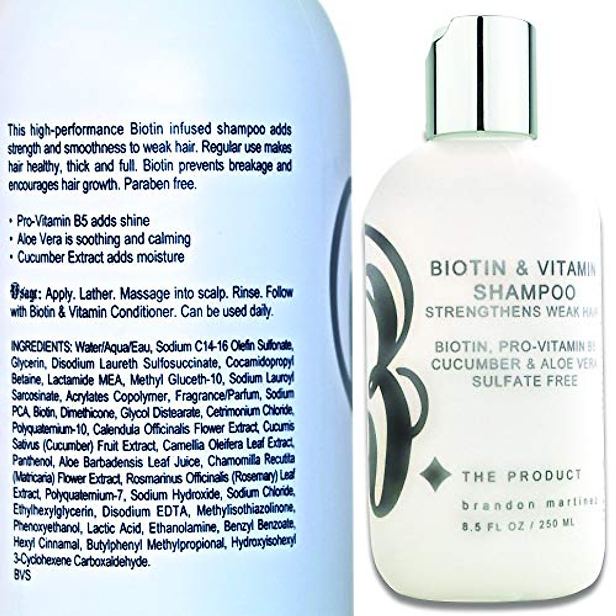 Biotin Vitamin Hair Shampoo for Thinning Hair - Volumizing Biotin Shampoo for Men and Womens Hair Thickener - Sulfate Free Shampoo with Aloe Vera and Cucumber Shampoo b the product 2oz