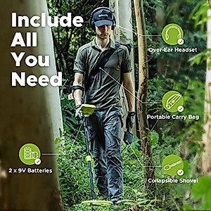 Metal Detector for Adults, 5 Professional Mode with Higher Accuracy 10” Waterproof Coil for Gold Detecting