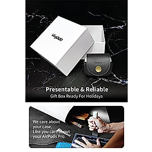 VogDUO Premium Protective Leather Case for Apple AirPods Pro 2 - Handmade Cover with Belt Loop & Lanyard Ports with Clip Holder for Bag Strap, Compatible with Apple AirPod Pro Gen 2 (Black)