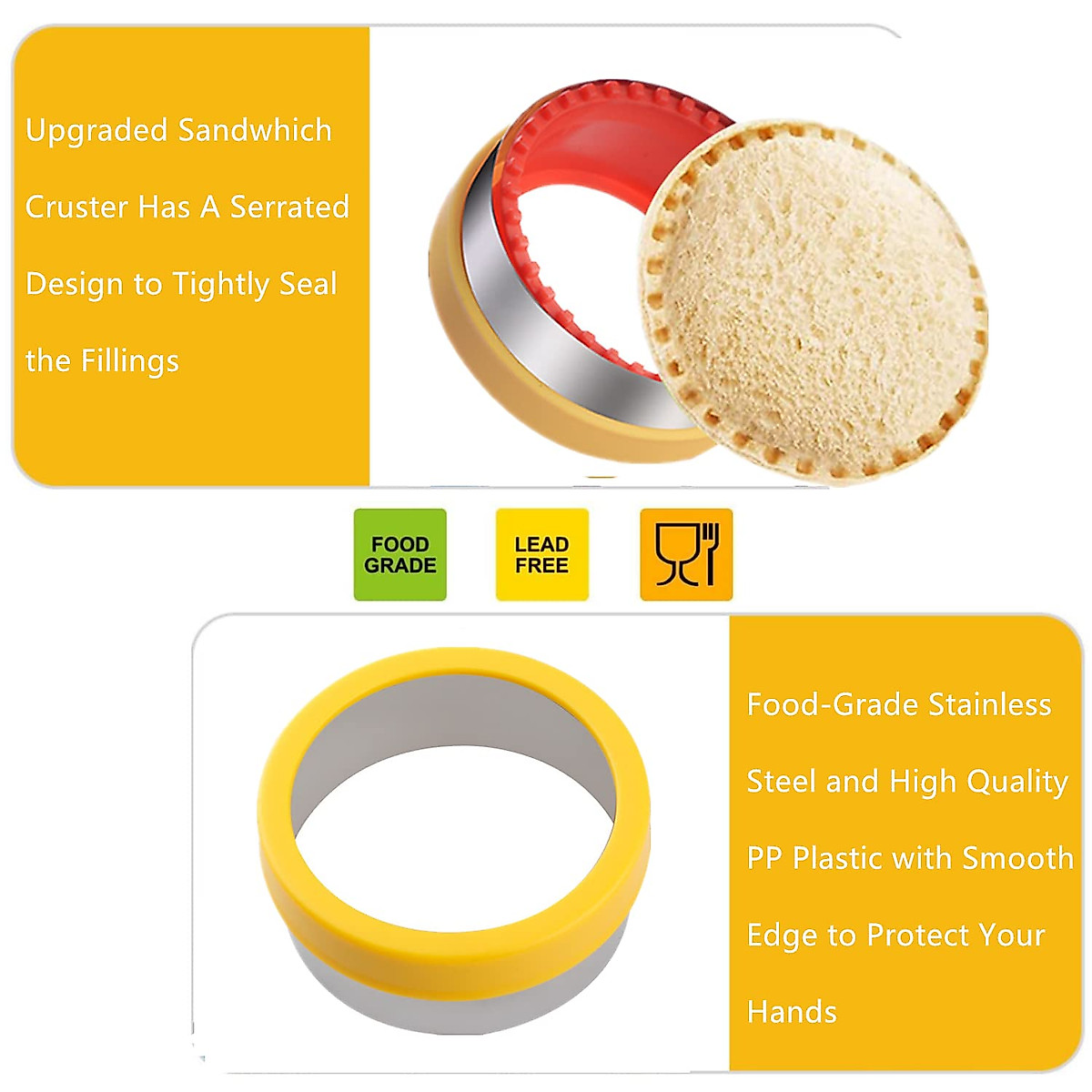 Sandwich Cutter and Sealer Vegetable Cutters for Kids Uncrustables Sandwich Maker Lunchbox Bento Box DIY Lunch